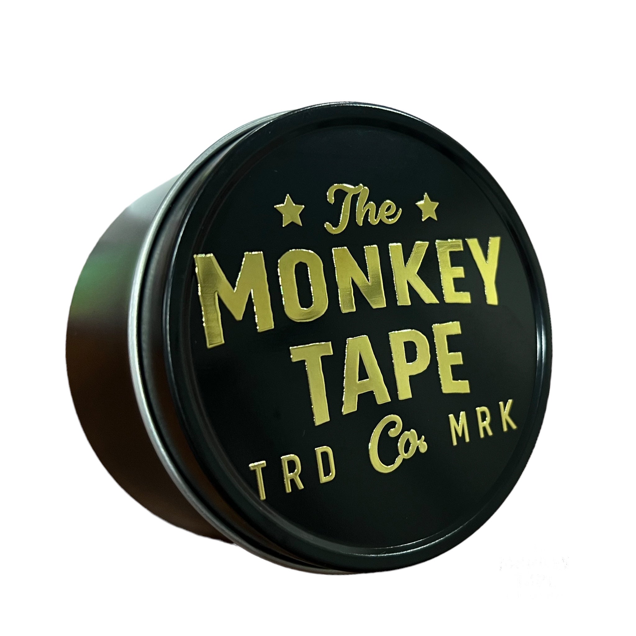Monkey Tape Tin - Black with Gold Printing – The Monkey Tape Co.